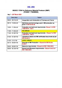 IAS RMP Schedule MARCH 2021 - International Accreditation Service, Inc.